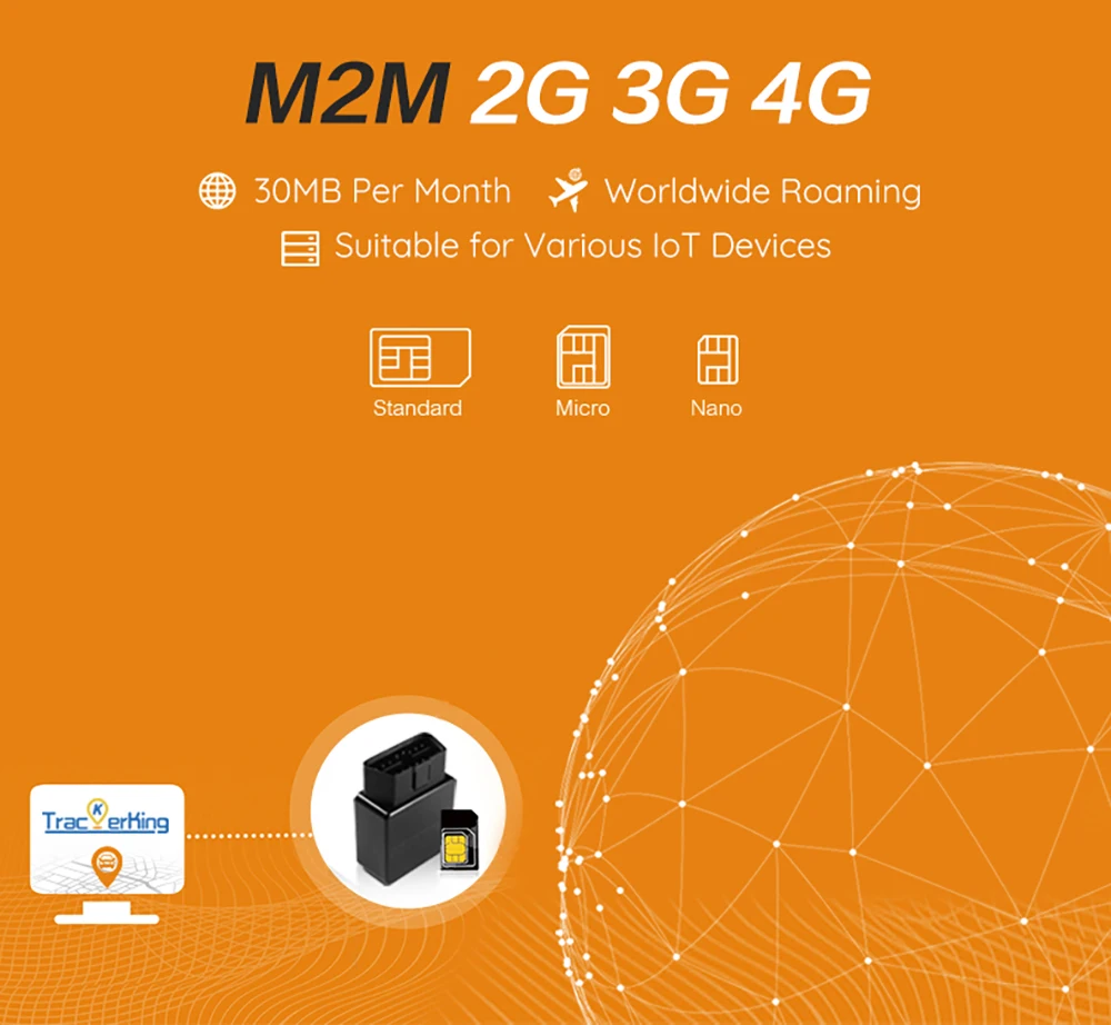 Global M2M Sim Card - 2G 3G 4G Roaming Data for GPS Trackers