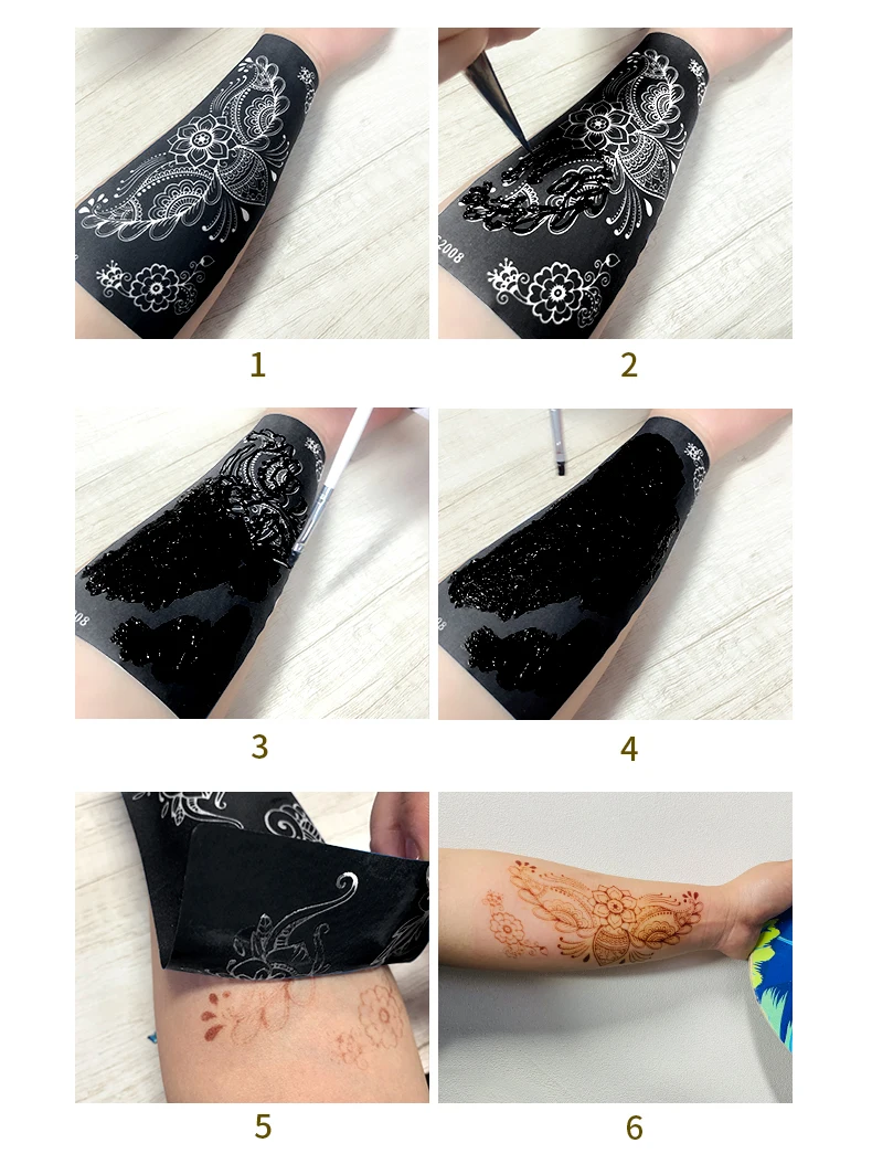 Tattoo Stencil Sticker - Temporary Henna Design Art