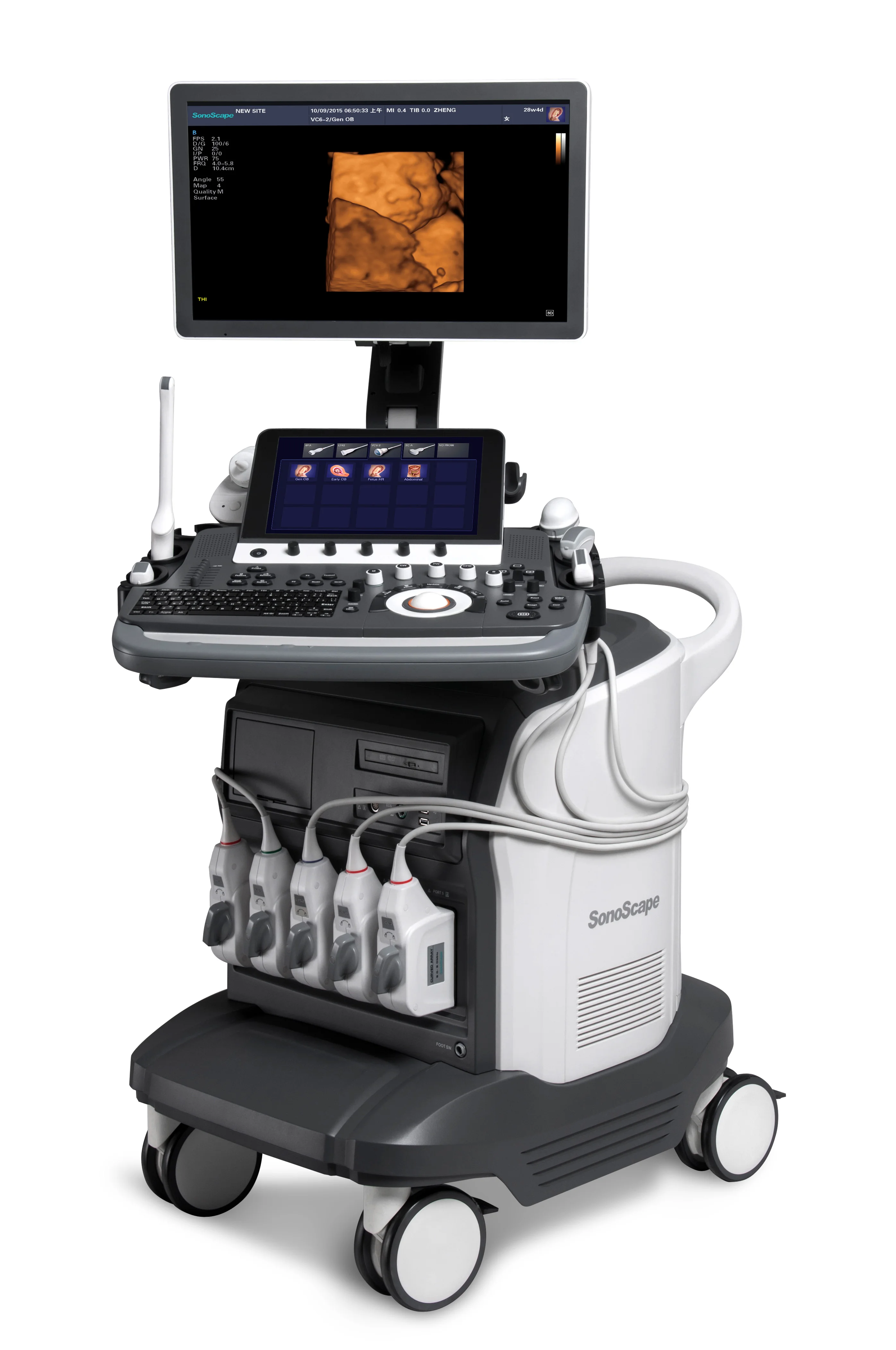 Sonoscile Mesin Ultrasound Medis, Peralatan Troli S50 Elite 4D, Mesin ...