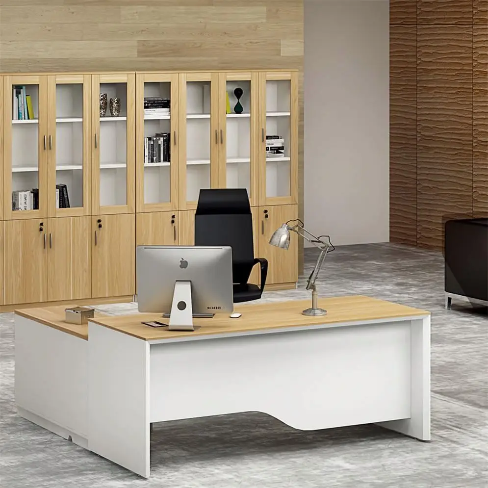 Low Price Executive Office Table With Lights Side Return Partition ...