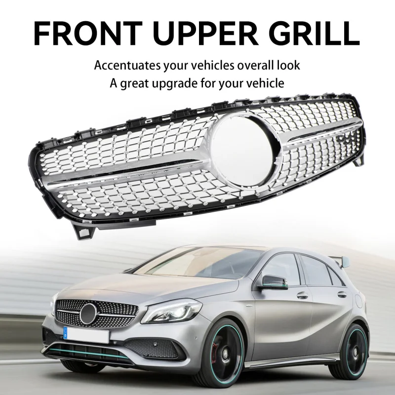 Diamond Style Front Bumper Radiator Grille Grill For Mercedes Benz A ...