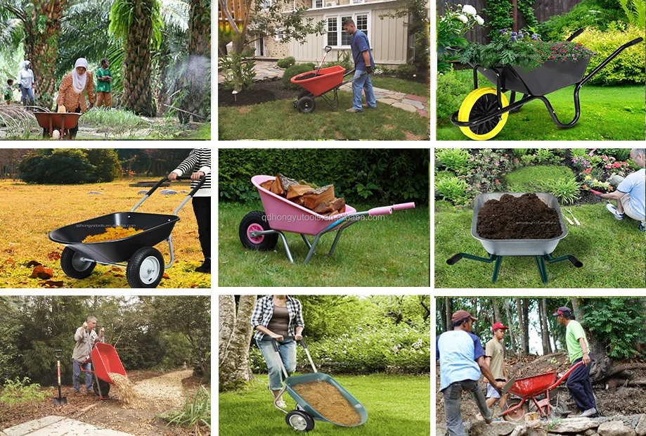 200l Wheelbarrow Large Big Stable Garden Twin Wheel Barrow - Buy ...