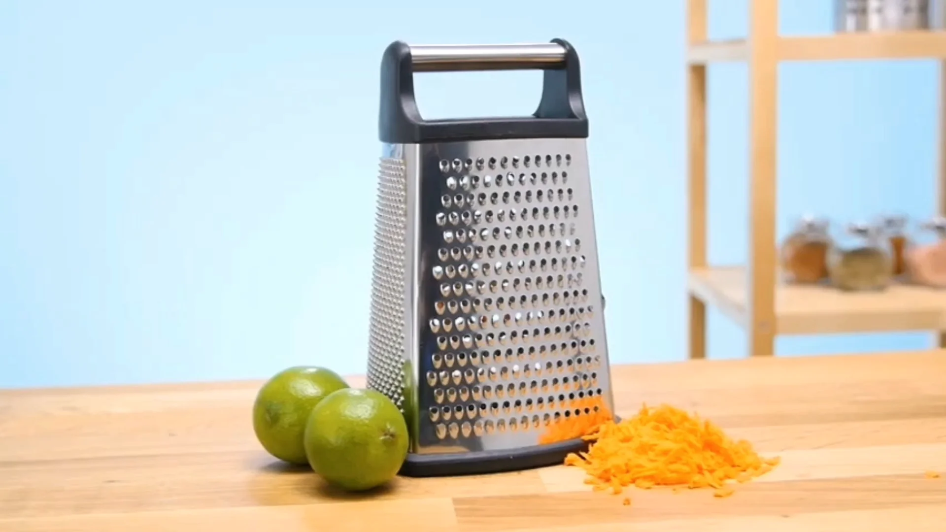 Professional Box Grater Stainless Steel With 4 Sides Wood Handle Grater ...