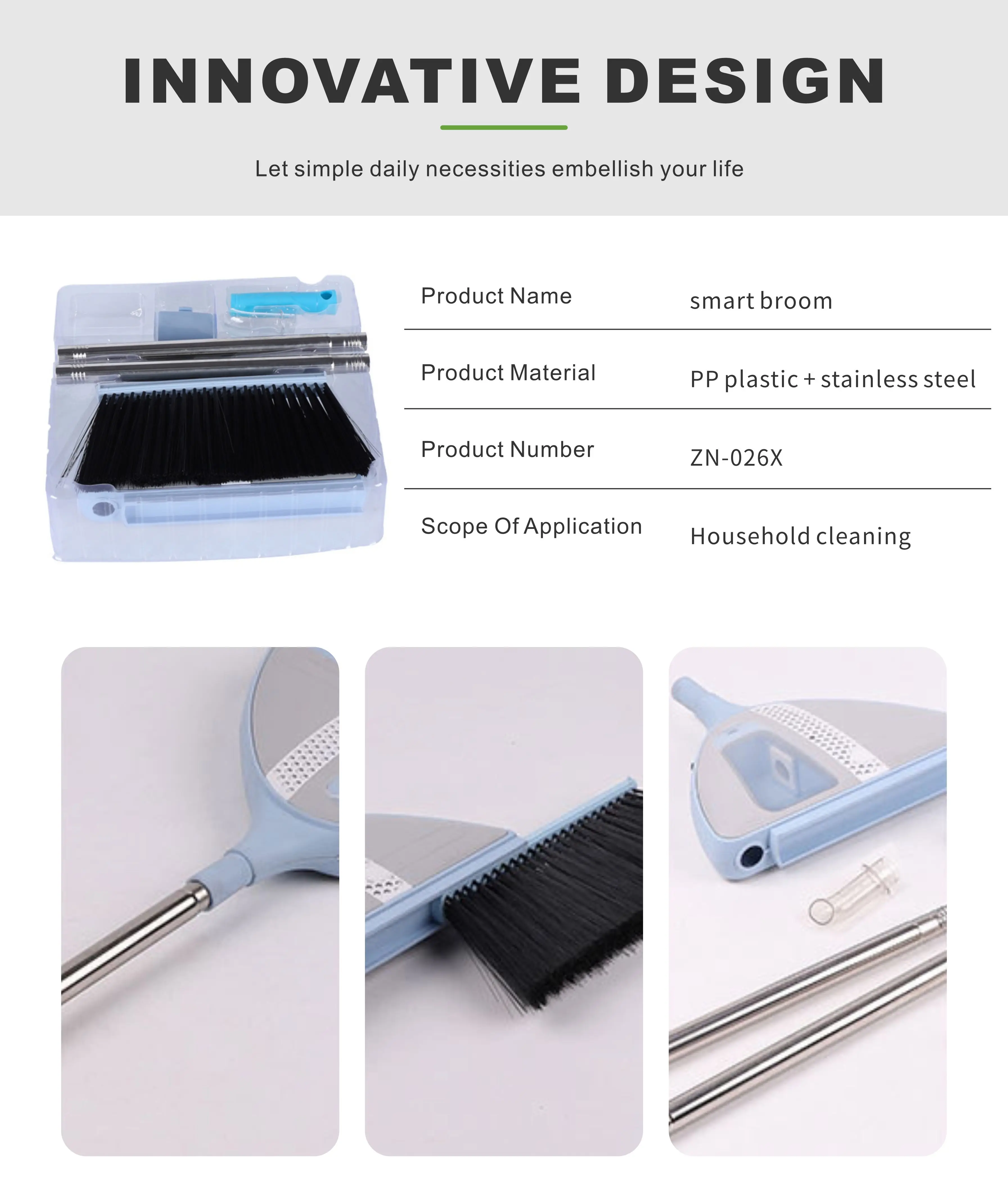 2 In 1 Electric Vacuum Broom Cleaner Multifunctional Hand Push Smart ...