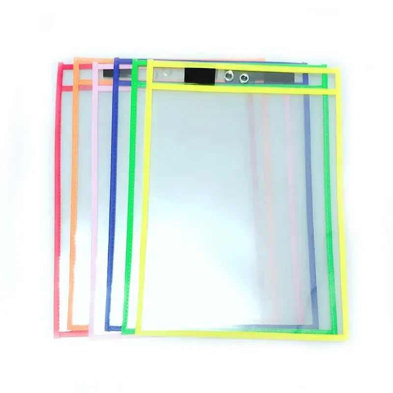 Custom A4 Clear Plastic Erasable Transparent Dry Erase Pockets