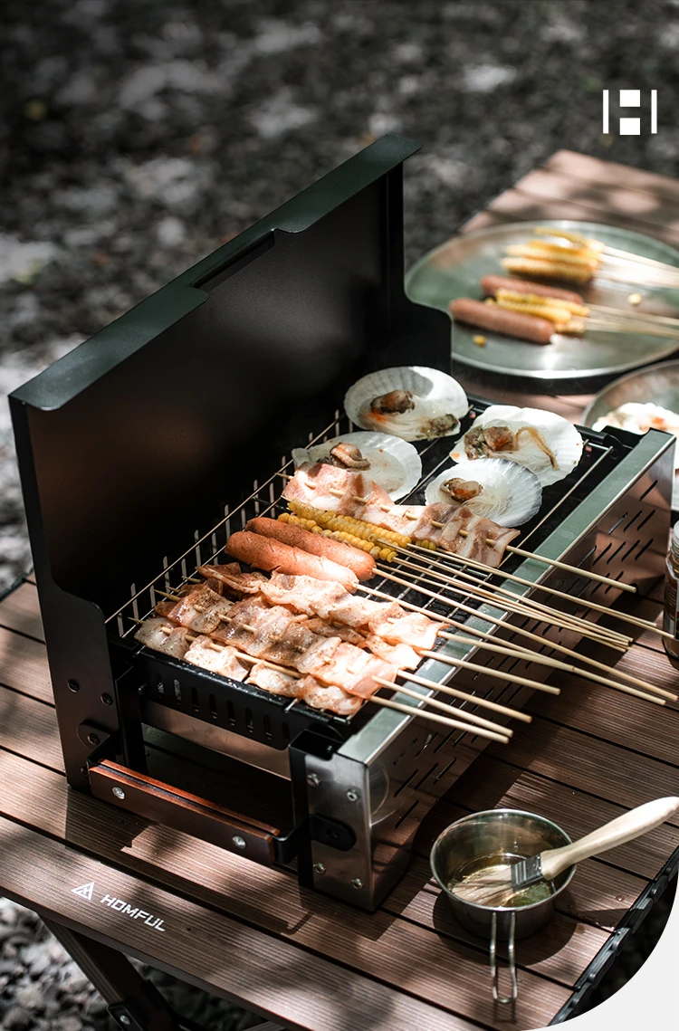 HOMFUL Custom Wholesale Outdoor Barbecue Grill Portable Lightweight ...