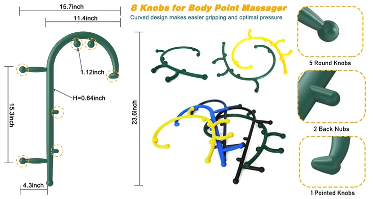Handheld Self Care Therapy Back Massage Hook for Pain Relief