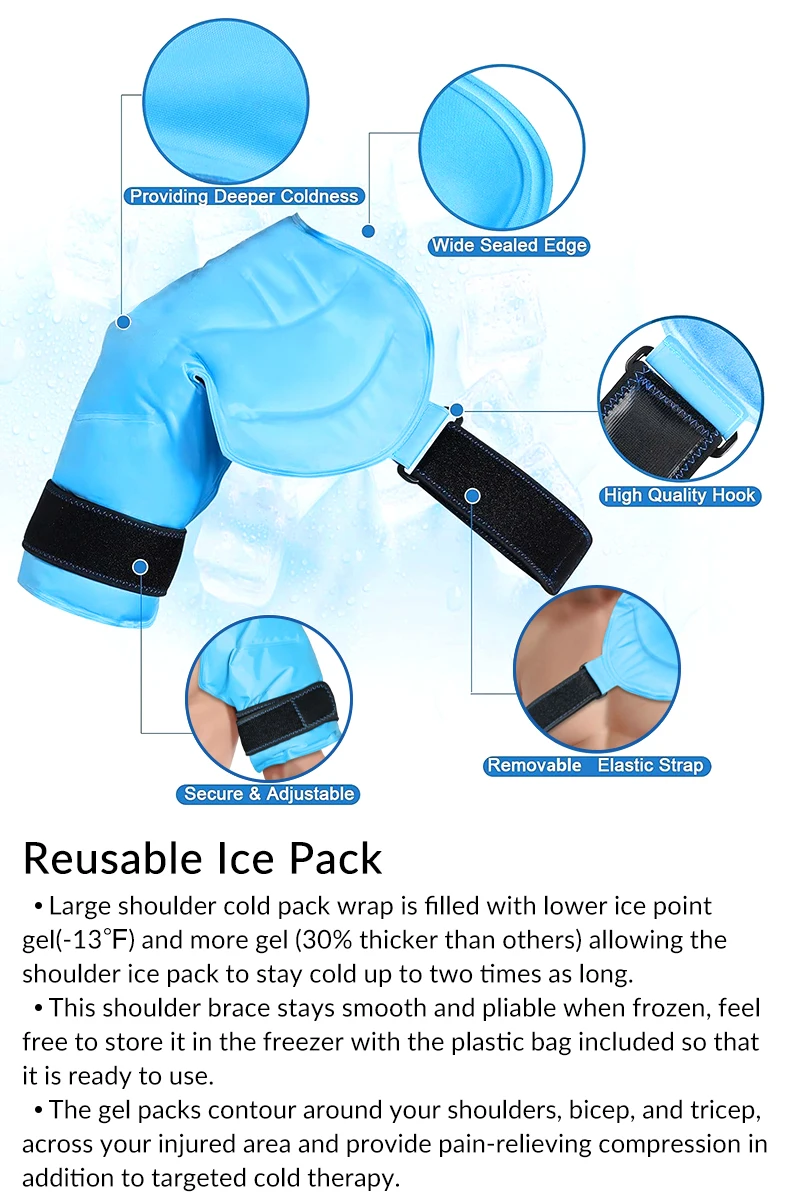 Reusable Hot And Cold Gel Ice Pack Wrap Single Neck Shoulder Cold ...