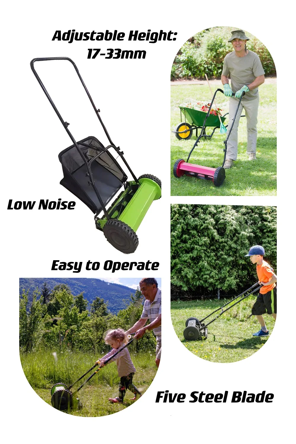 Customization Manual Hand Push Reel Mover Lawn Mover for Garden Sod ...