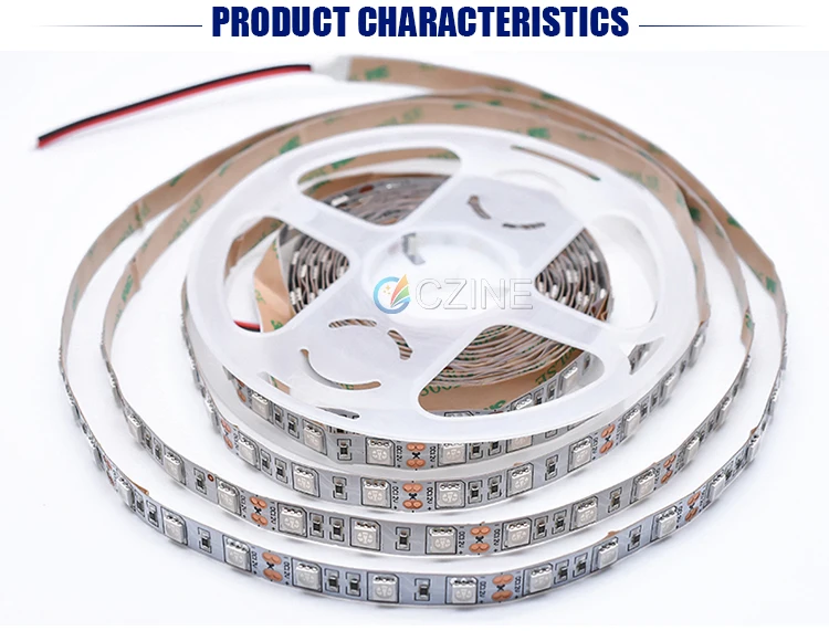5m 12V 10MM 60LED SMD Leds Strip Light for Car - Cool Warm White