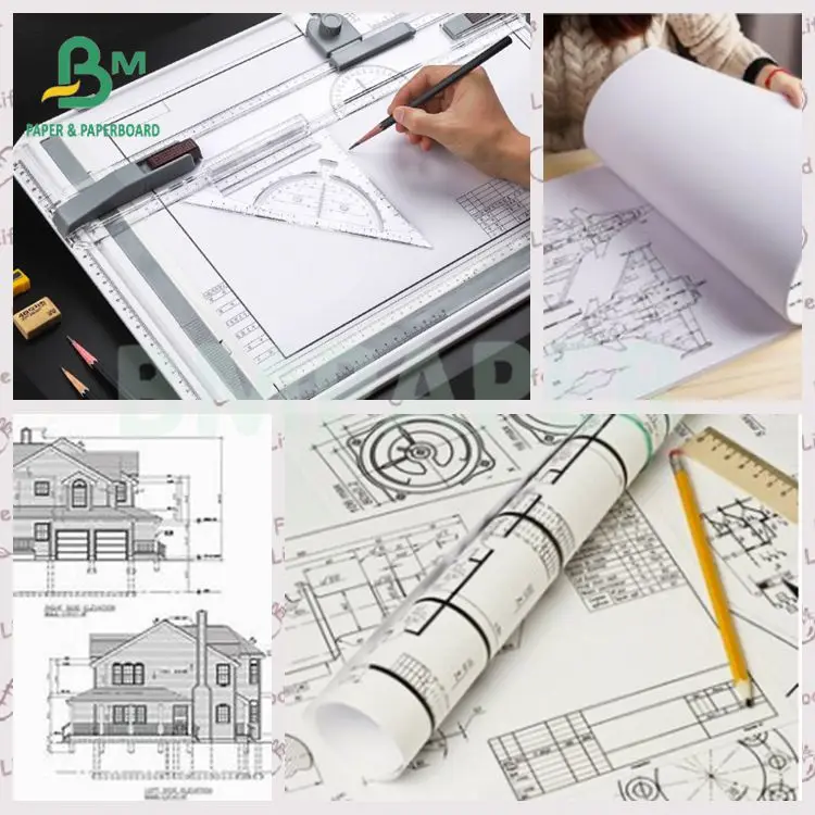 20lb 80gsm Smooth Engineering Cad Bond Paper White Paper For ...