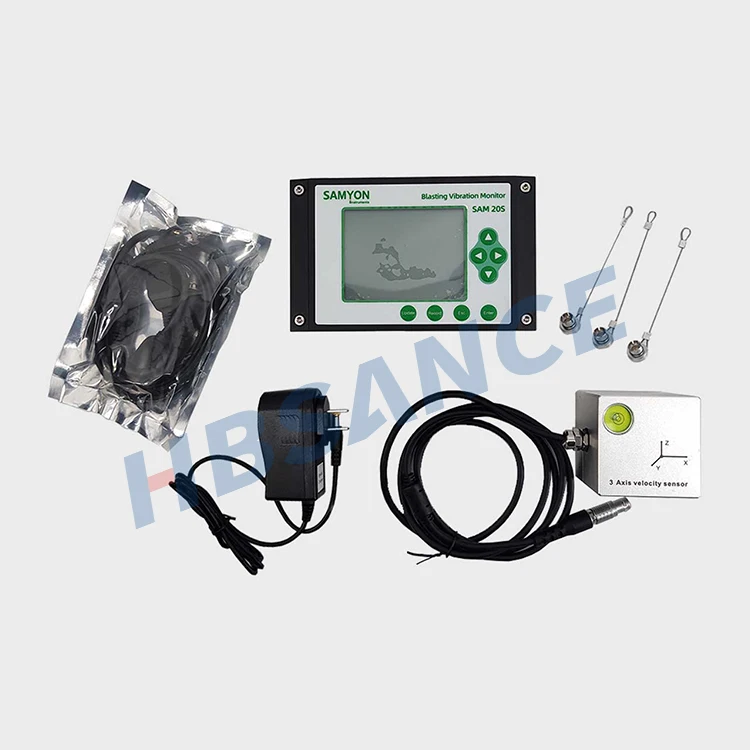 3 Channels Axial Blasting Vibration Meter Logger Vibration Monitor ...