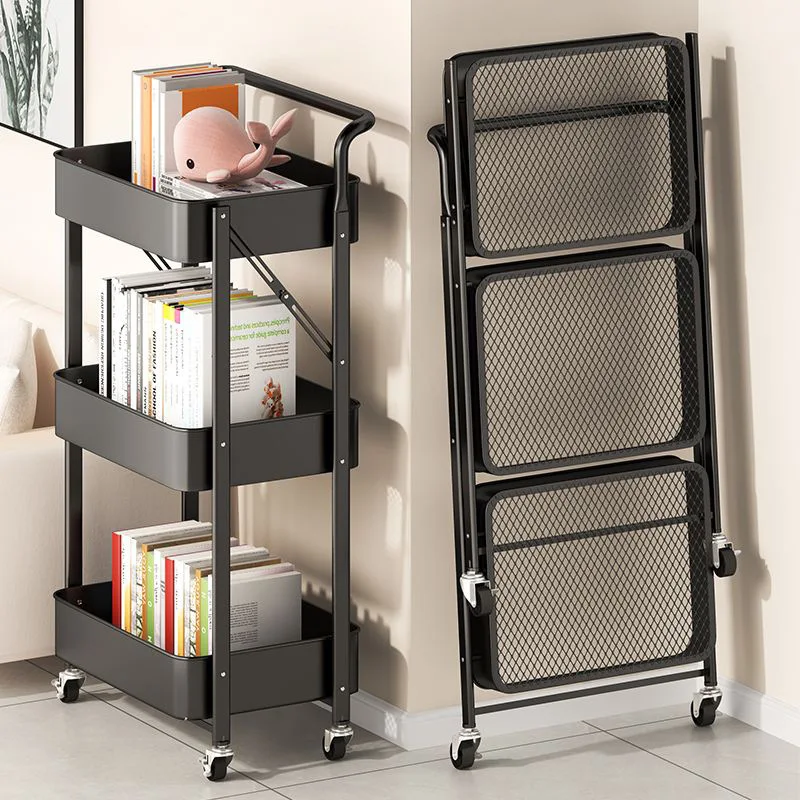 Rolling Storage Serving Shelf Organizer Mobile Multi-layer Floor ...