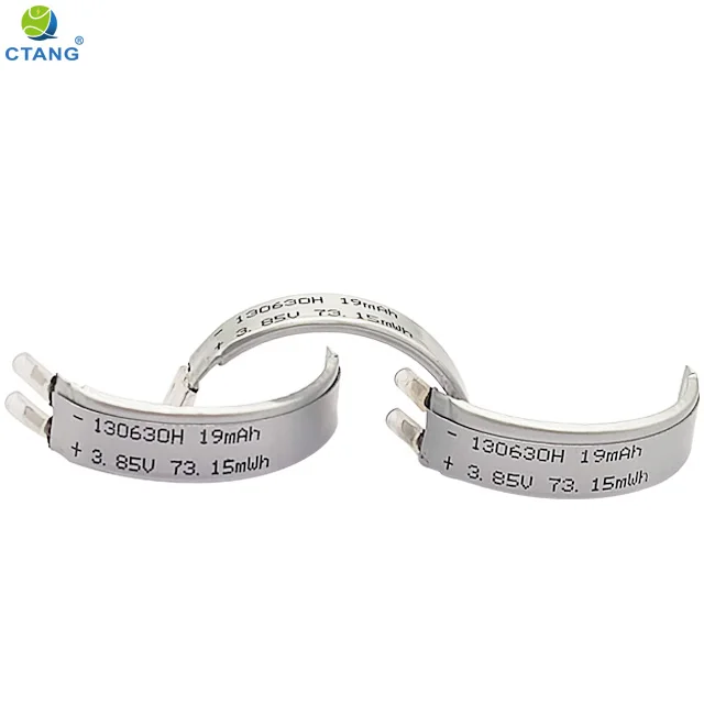 CT130630H Ring Battery - 19mah, 3.85V Flexible Lipo Cell
