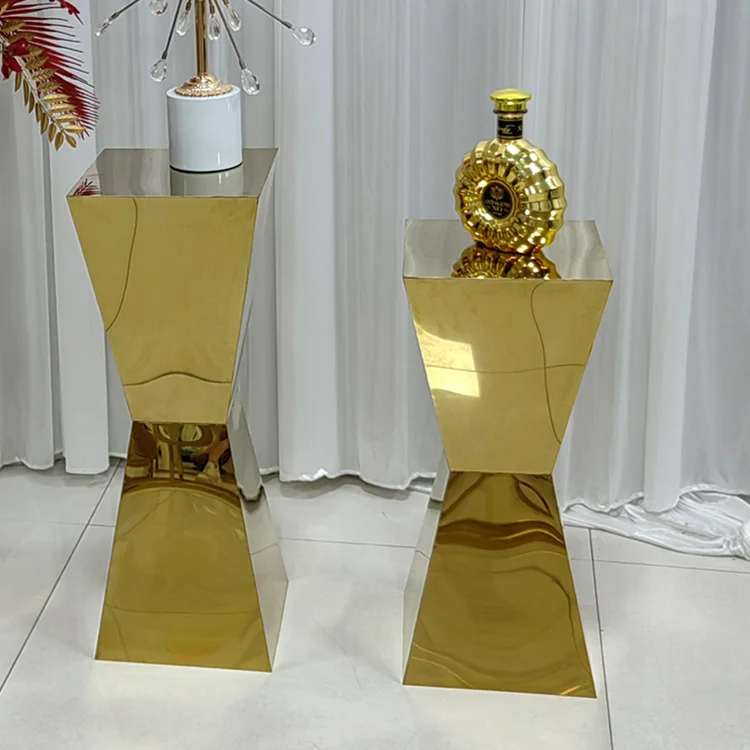 Hot Sale Tall Gold Metal Stainless Steel Plinths Flower Stand Table ...