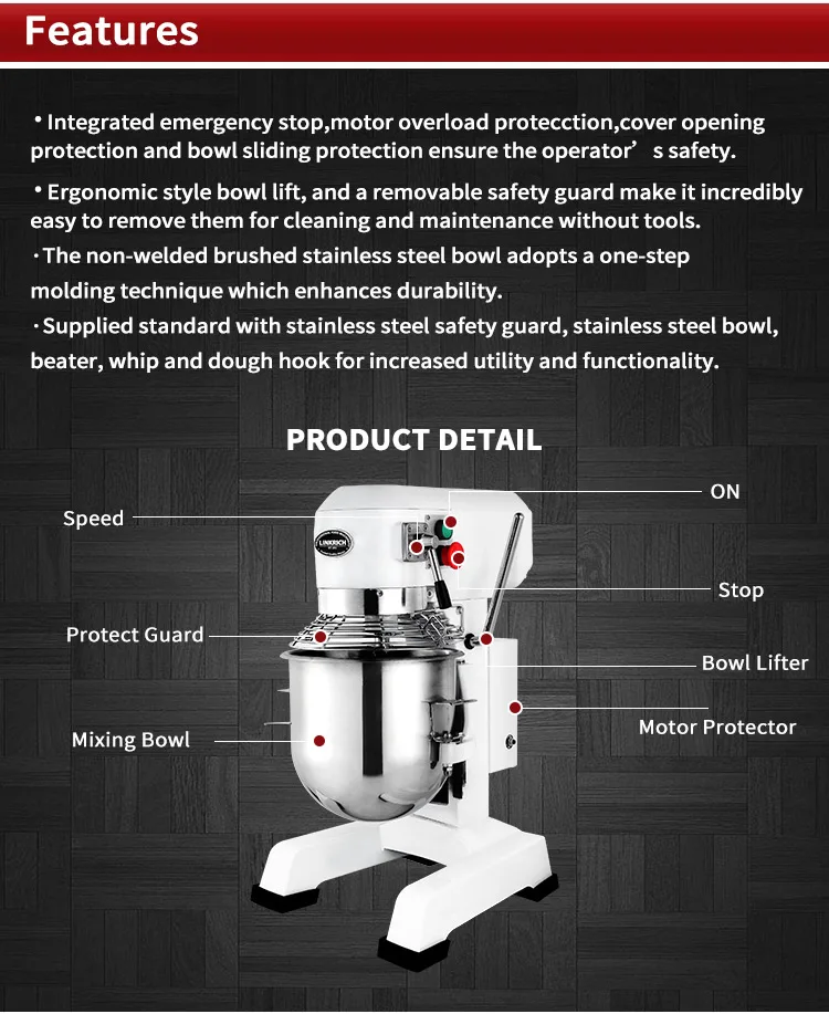 Linkrich 10L Planetary Dough Mixer - Efficient Bakery Solutions