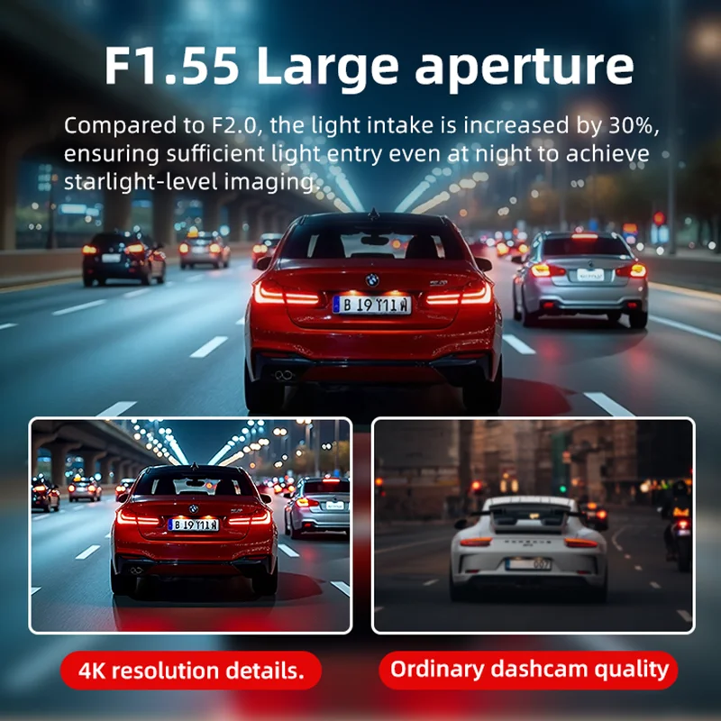 STARVIS 2 Channel 4g Dash Cam F1.5 Dual Lens GPS Dash Cam 3 Inches IPS ...