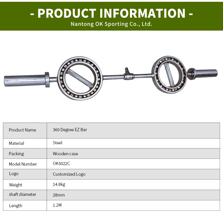 Fitness Weight Lifting Barbell - Powerlifting Rotating Grip