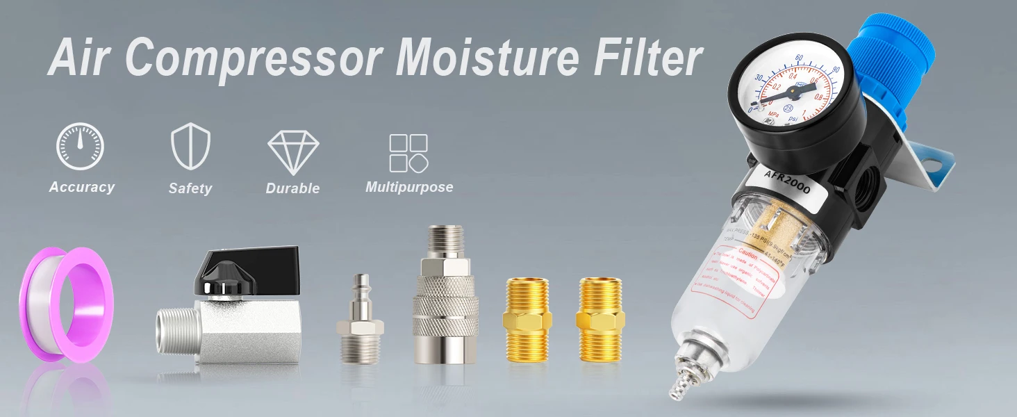 Compressor Moisture Filter,Afr2000 Air Line Filter,1/4" Inlet With 150 ...