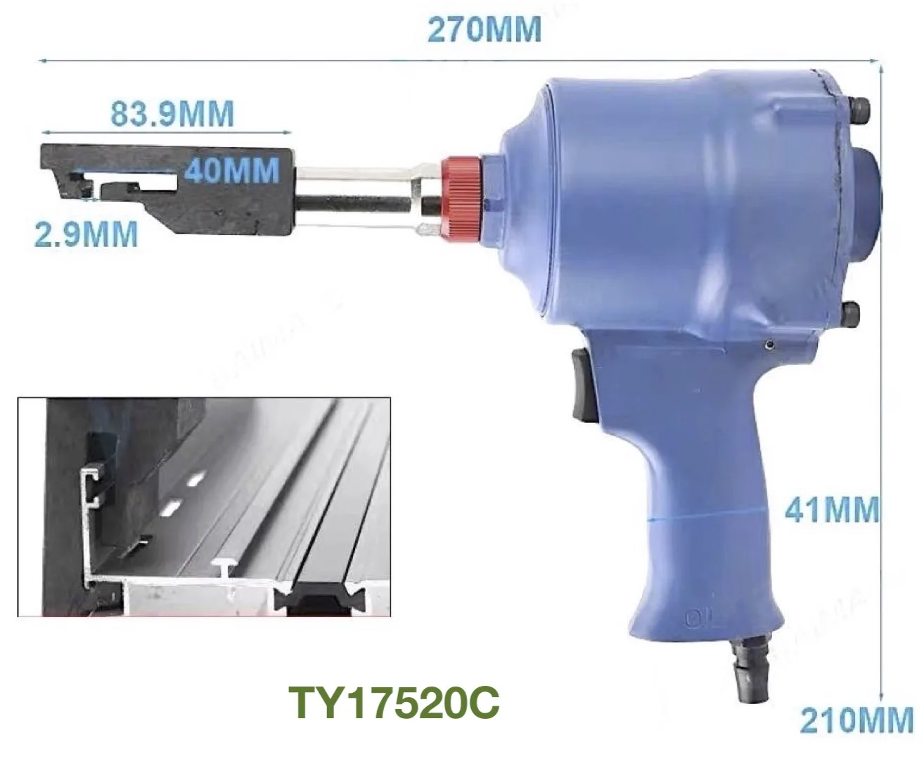 Aluminium C Channel Weep Hole Puncher Tool - 19mm Rectangle Heavy Duty ...