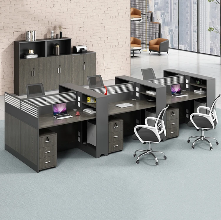Office Soundproof Office Workstation 6 Cubicle Desk Stations Design ...