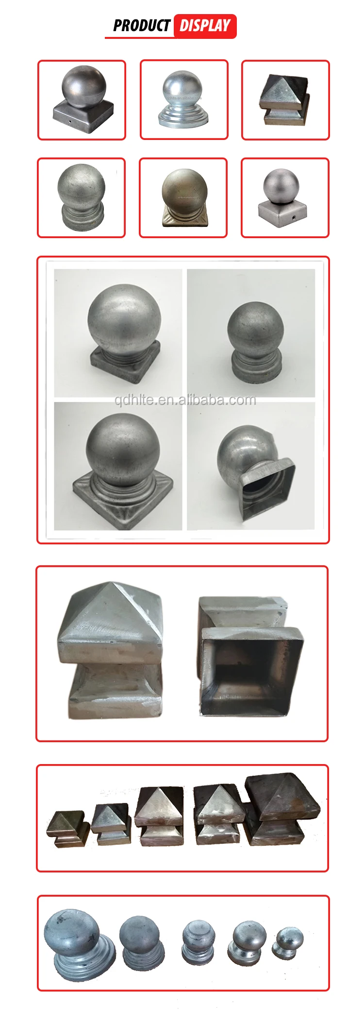 Galvanized Steel Fence Caps Wrought Iron Ball Caps Customized Fence ...