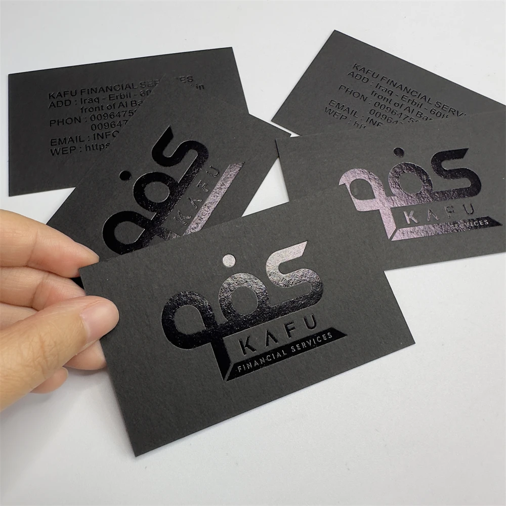 Advanced Custom Gold Foil Business Cards Luxury Black Paper Name Card ...