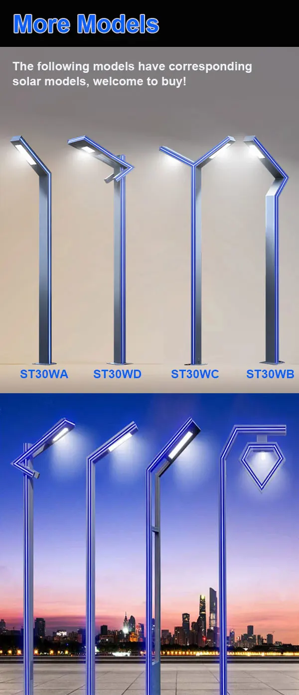 Garden Led Community Post Top Street Light 30W IP65 Die-cast Aluminum ...