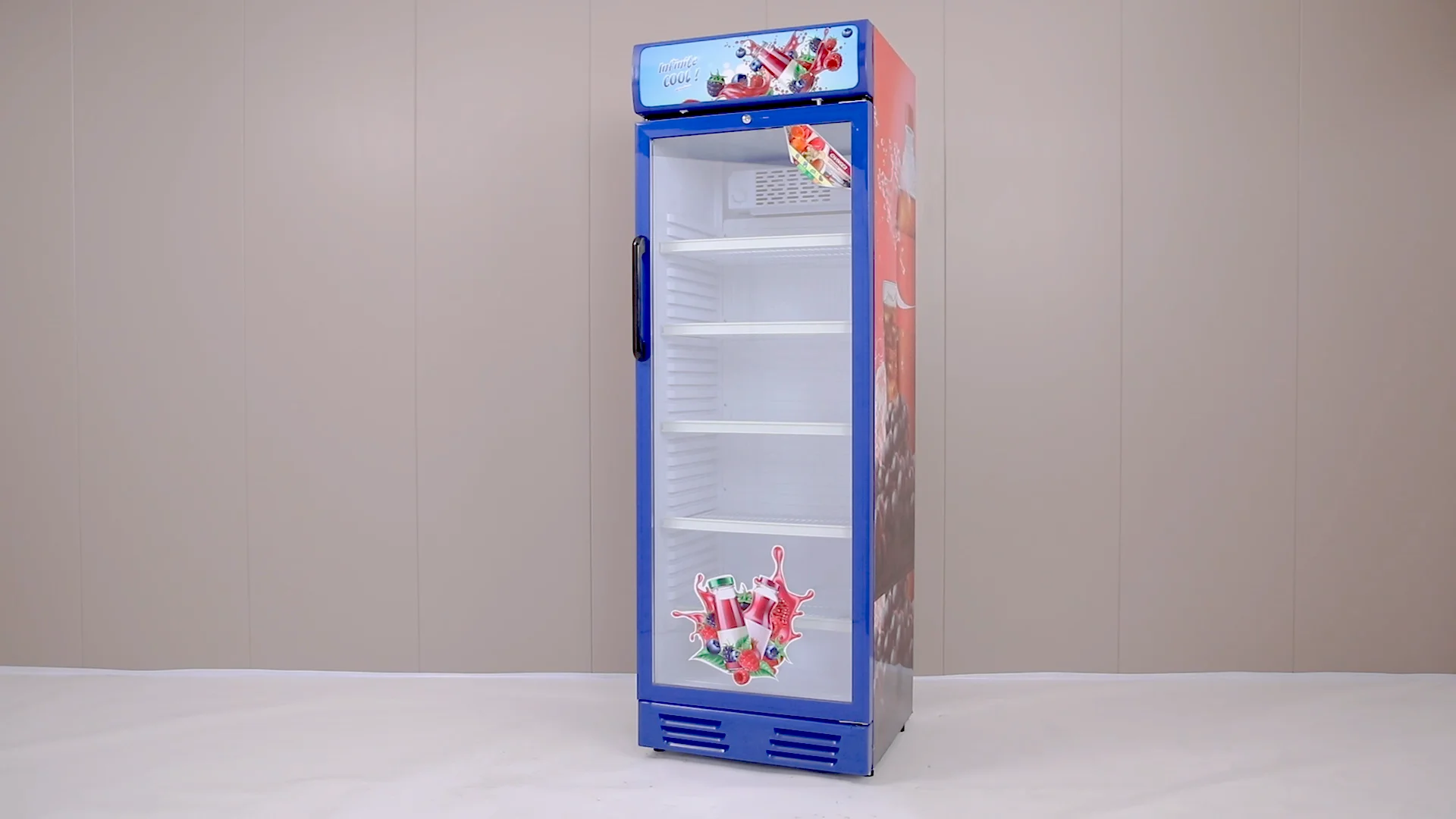 450l Commercial Upright Beverage Display Cooler Single Door Visi Cooler ...