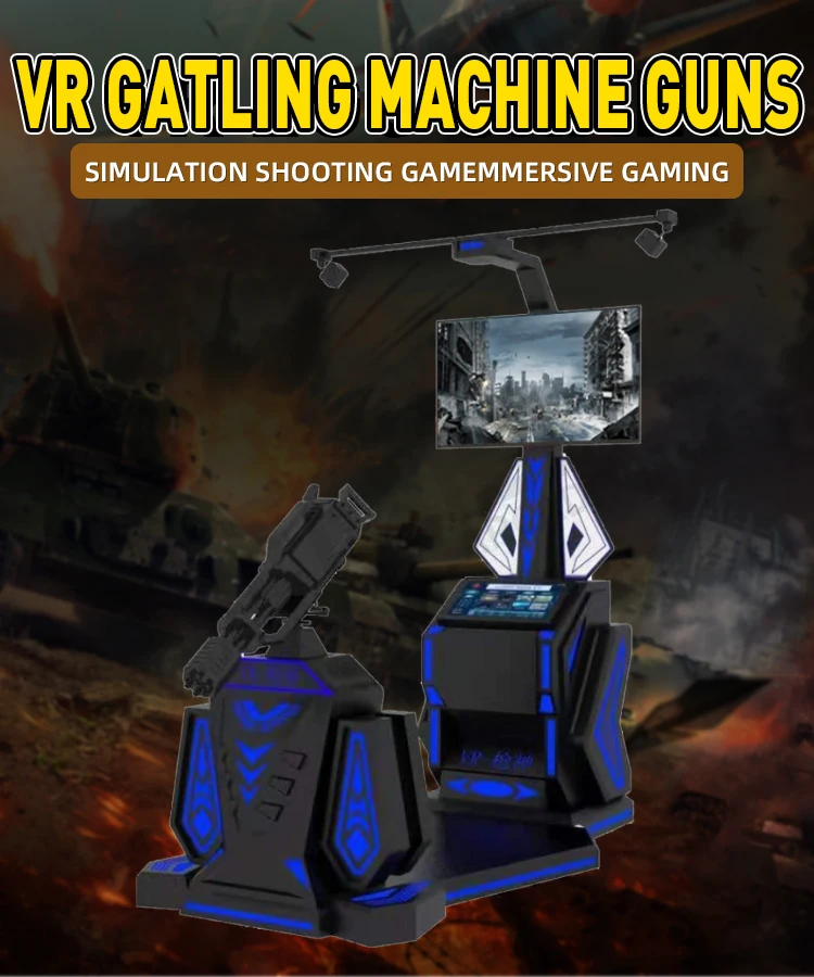 VR Park Arcade 9D VR Shooting Gun Game Machine Large VR Gatling ...