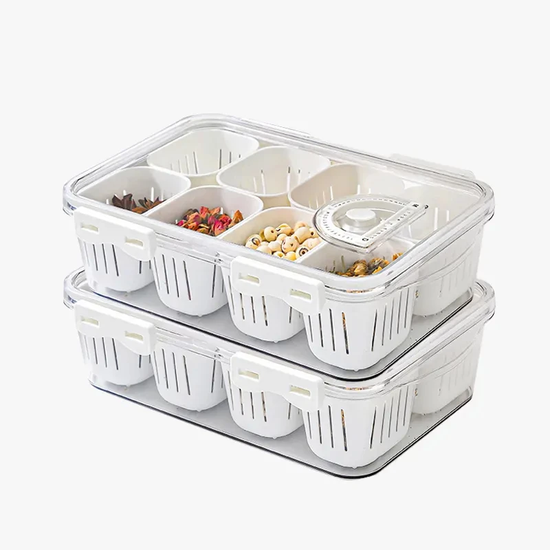 OWNSWING Kitchen Plastic Airtight Bulk Compartment Storage Box Spice ...