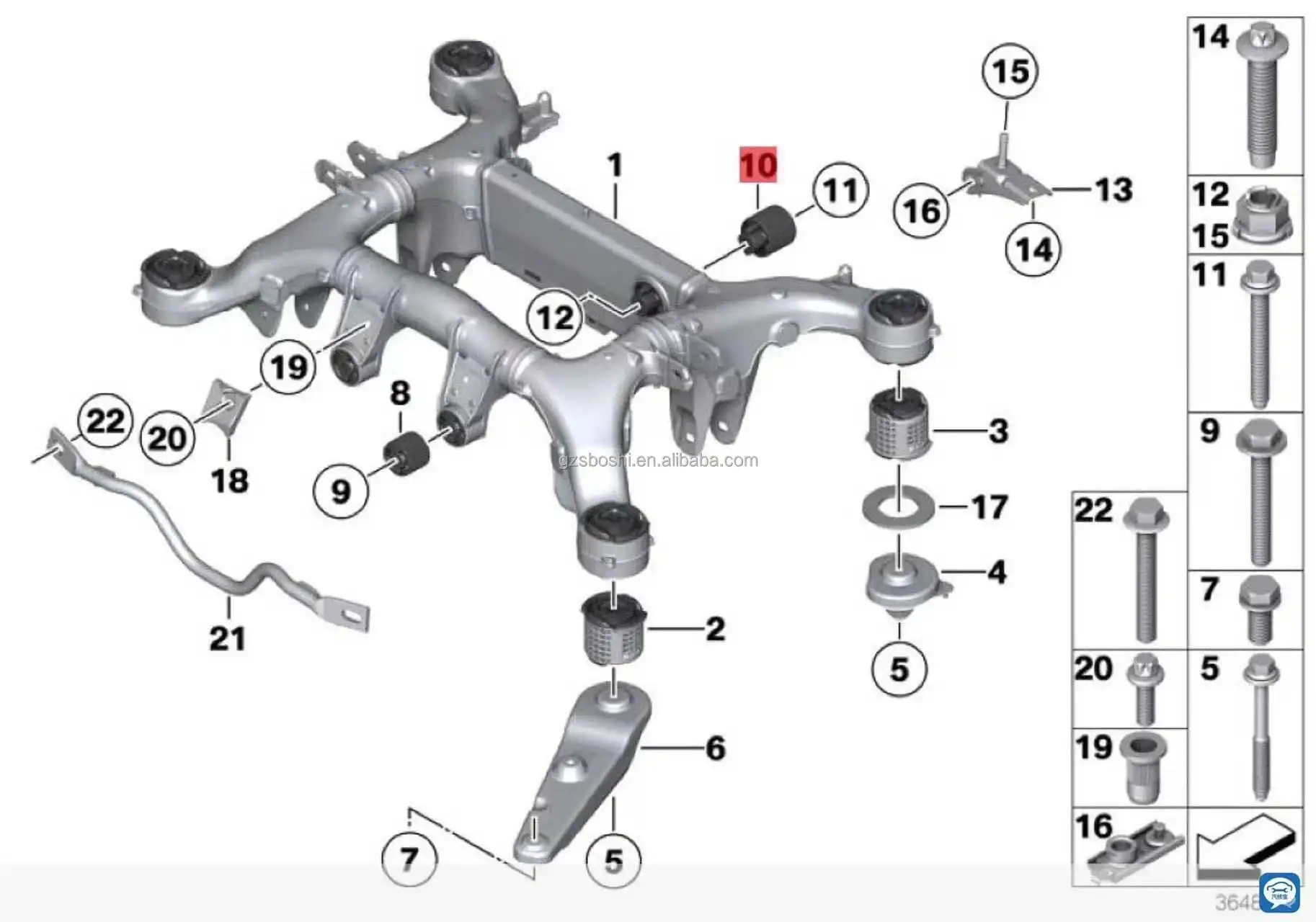 33316797238 Auto Parts Rubber Mounting for BMW 520i Tail Light Assembly