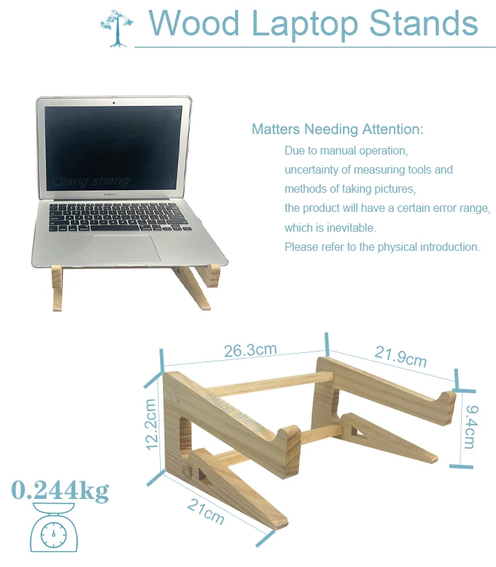 Custom Adjustable Wooden Laptop Stand Portable Wood Holder For Computer ...