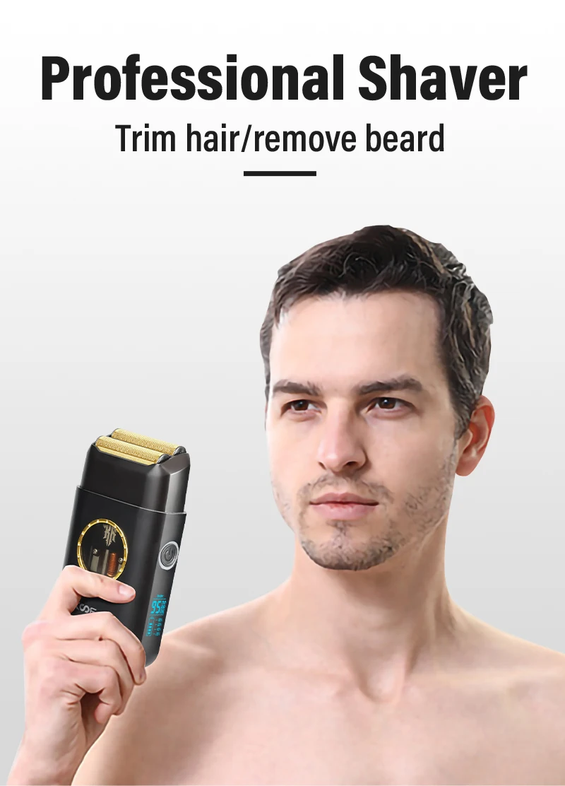 KooFex 9500RPM Vector Motor Dual Foil Shaver Professional Barber ...