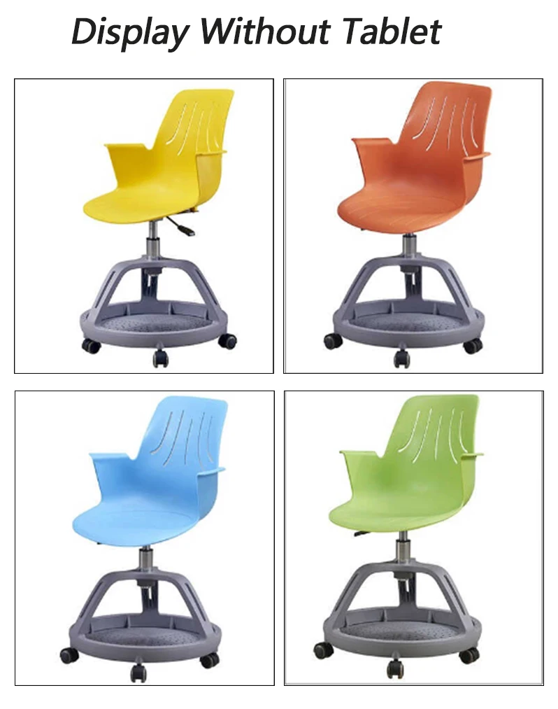 Movable Writing Tablet Lecture Chair 360 Swivel Tablet Chair with Cup ...