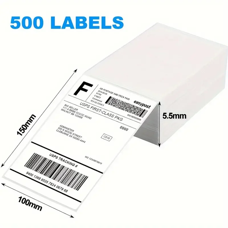 Recyclable Thermal Label Sticker 100*150 - 10000 Pieces