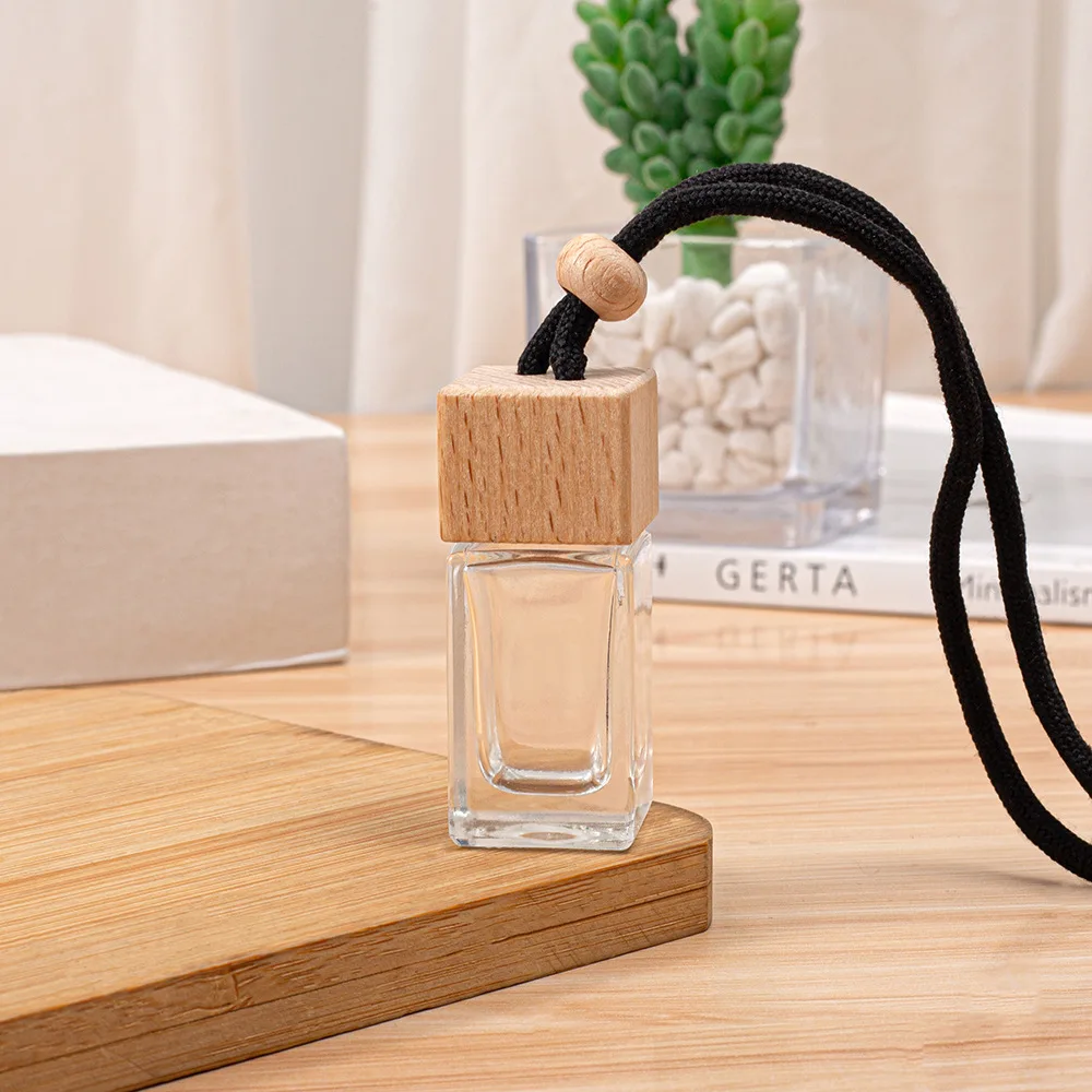 2025 New Design 10ml Rectangle Car Hanging Air Fresher Custom logo Empty Glass Perfume Diffuser ...