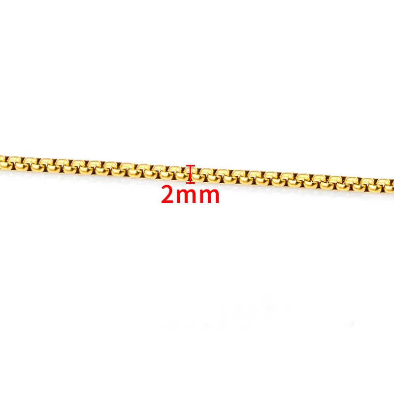 Wholesale 18k Real Gold Plated Stainless Steel Chain Square Bead Chain ...