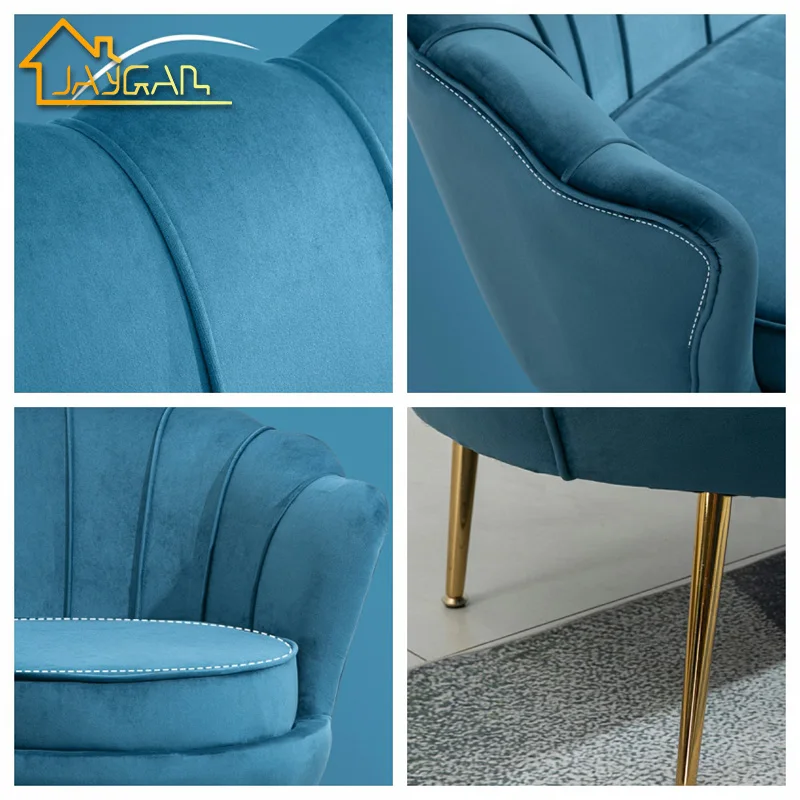 High-grade Cloth Couch Blue Sofa Living Room Modern Wedding Sofa And ...