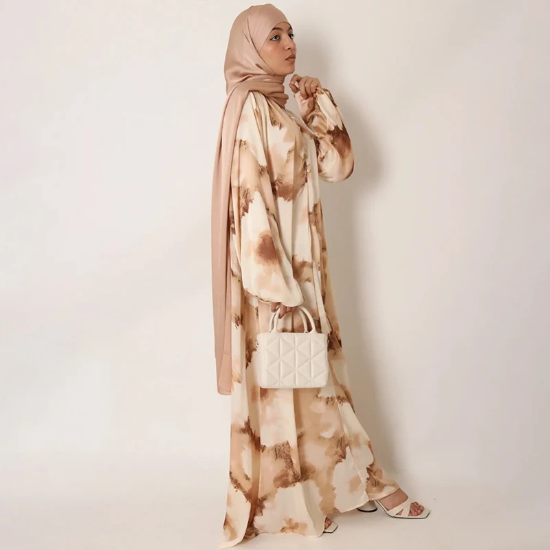 Islamic Clothing Muslim Flora Dress Custom Light Fluid Fabric Long Puff ...
