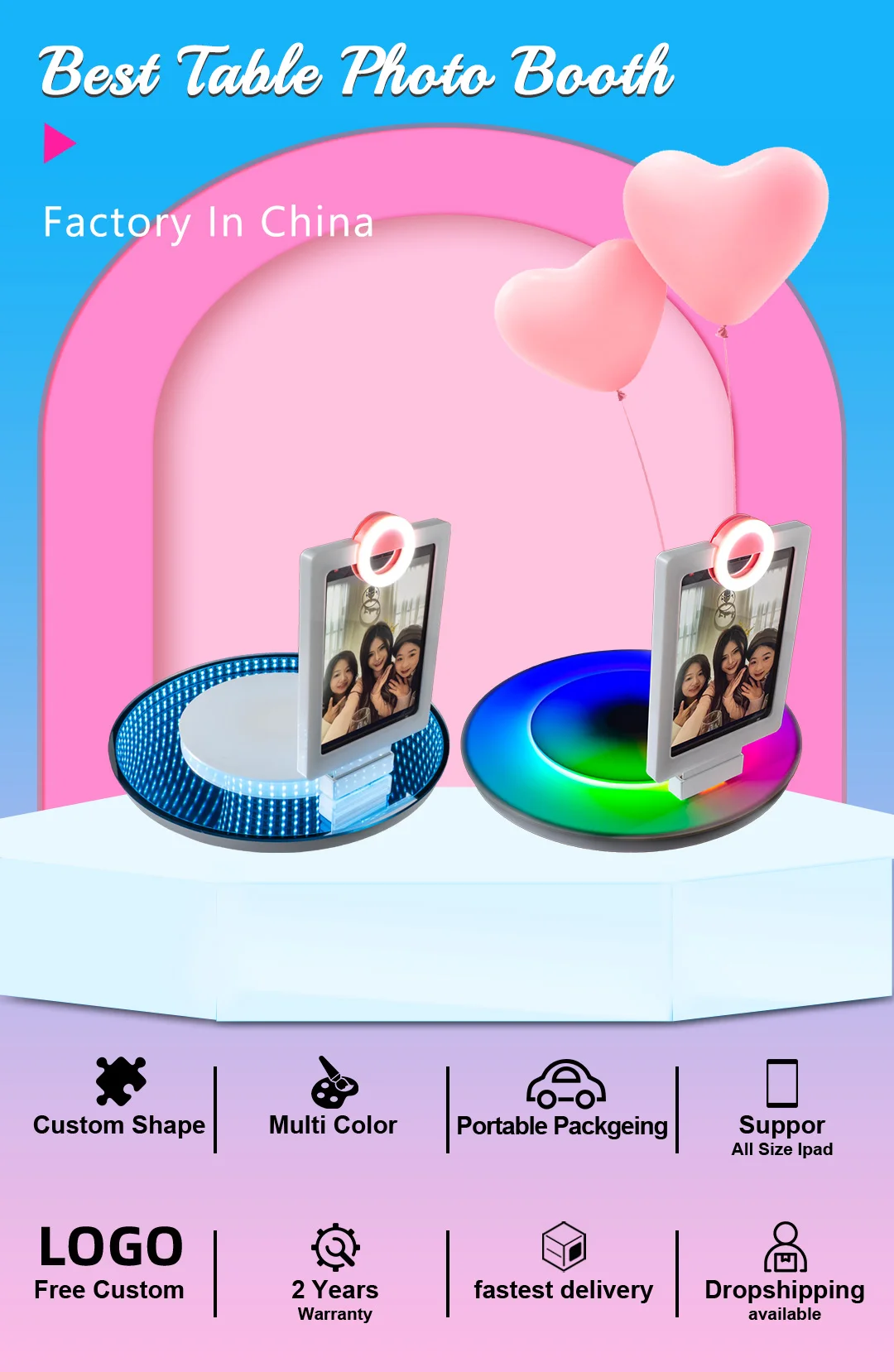 Party Supplies Ipad Photo Booth Table Shell Selfie Camera