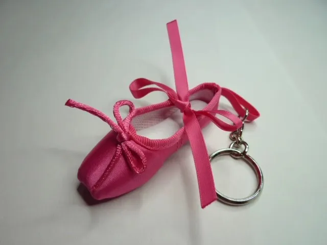 Mini Satin Ballet Dance Shoe Keychain - Promotional Pointe Shoe Keychain