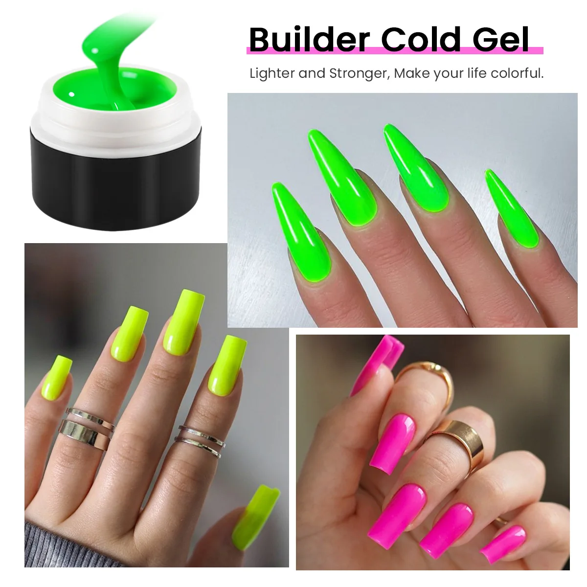 Wholesale 15ml Super Shiny Build Gel No Wipe LED UV Nail Extension Neon ...