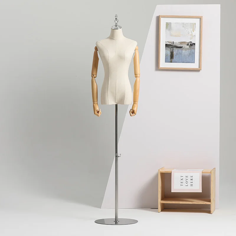 Adjustable Upper Body Mannequins With Metal Base Female Dummy Window ...