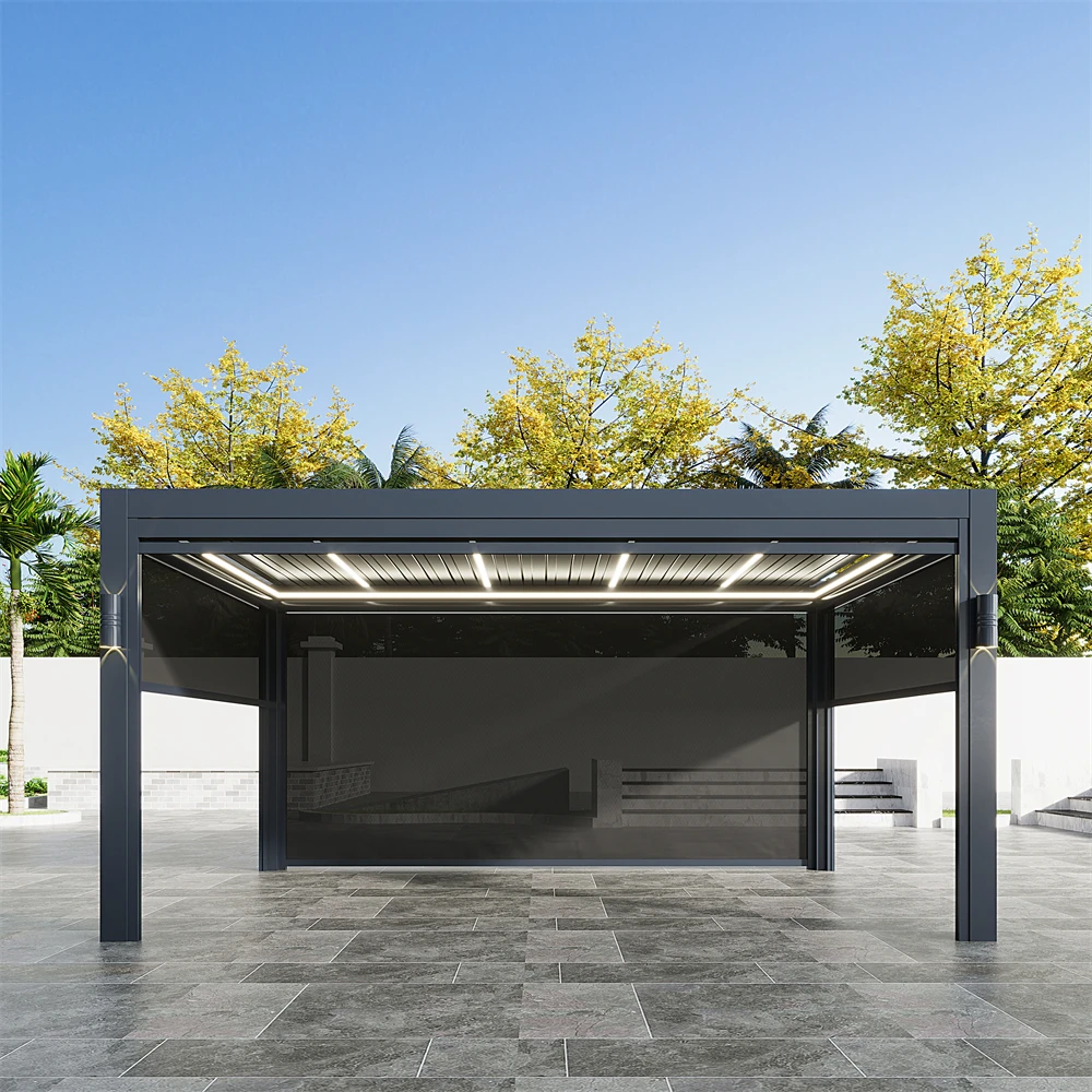 Aluminum Louvre Roof Garden Terrace Gazebo Decorative Ceiling Pergola ...