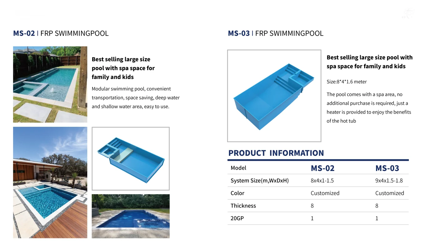 Large Custom Fibre Glass Swim Pool - Durable & Stylish