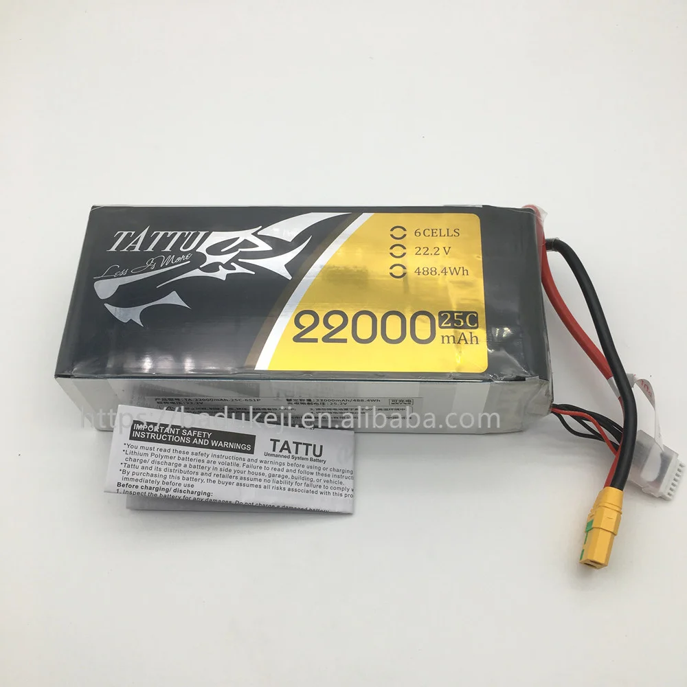 TATTU 22000mah 22.2V 6S Lipo Battery - High Performance Drone Power