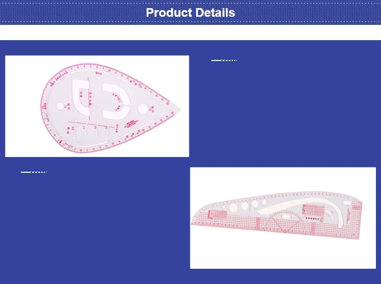 Fcr-12a 12pcs Seam Allowance Rulers French Curve Drawing Template Ruler ...