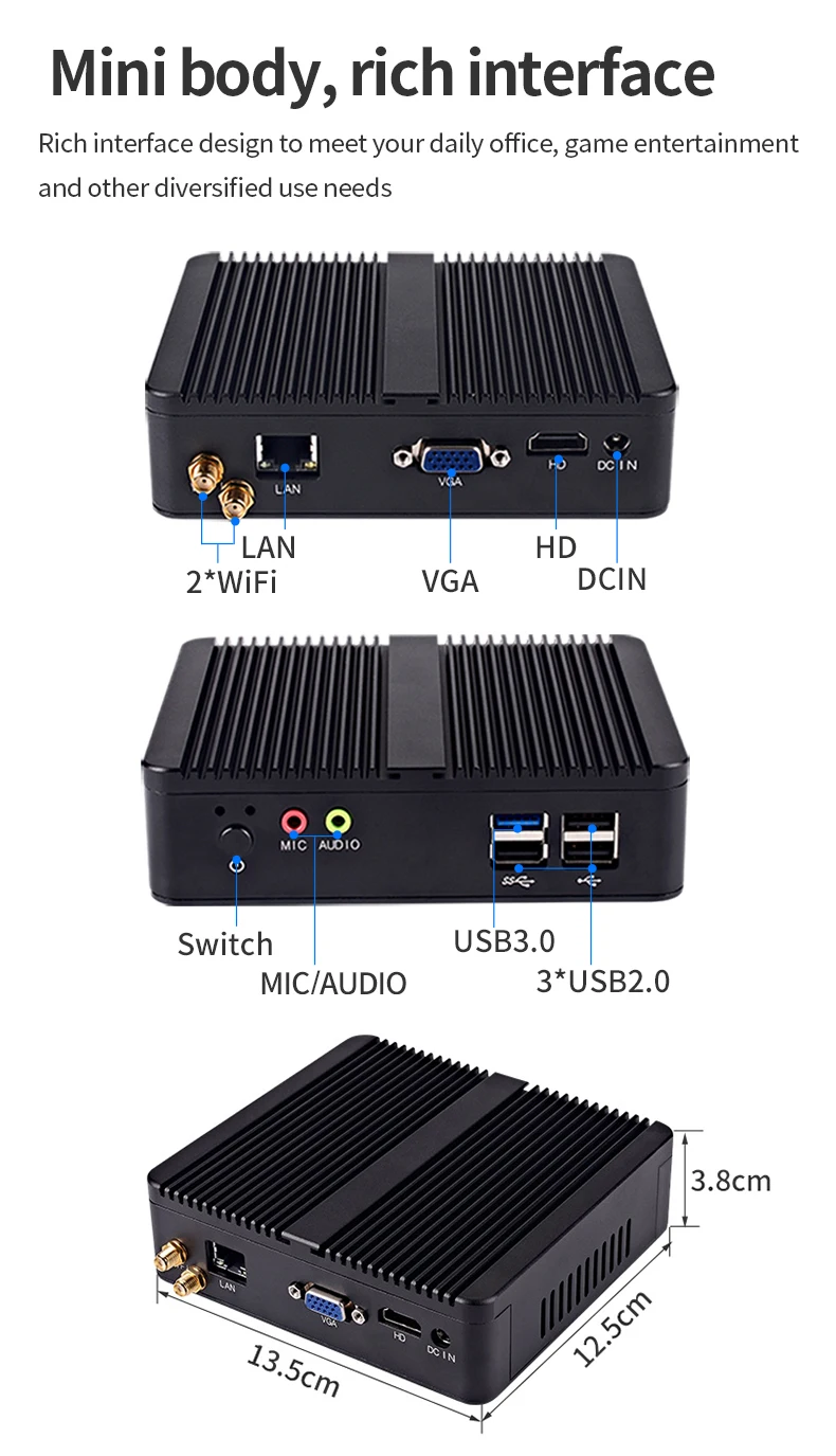 Cheap Brand Mini PC N2830 J1800 Low Power Dual Display Compact ...