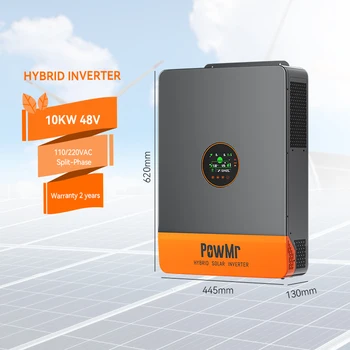 Powmr 10kw 48v Off/on Grid Hybrid Solar Inverter 110/220v Split Phase/single Phase All In One ...